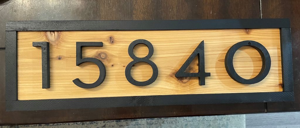 Custom Modern Cedar Address Sign - Sisters Shabby Chic Boutique